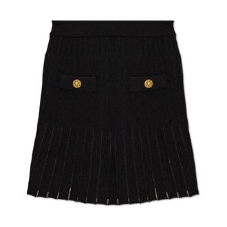 Balmain Femme, Jupes, Noir, Taille: 38 FR Jupe &agrave; poches d&eacute;coratives