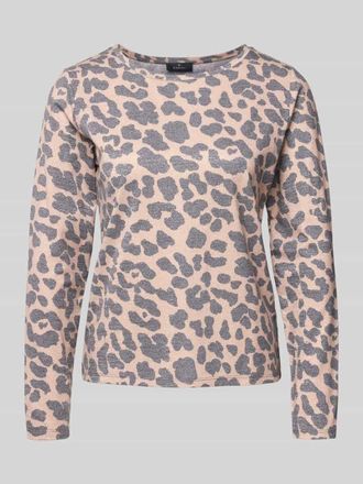 Monari Longsleeve im Leo-Look mit Rundhalsausschnitt
