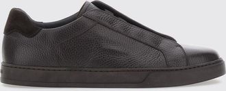 Doucal's Slip-on-Sneaker von aus genarbtem Kalbsleder mit elastischen Schn&uuml;rsenkeln