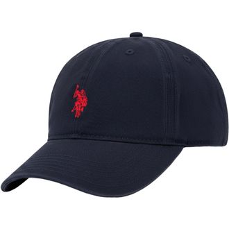 U.S.Polo Association Herren Baseballm&uuml;tze aus gewaschenem Twill, Baumwolle, verstellbar, mit Pony-Logo und gebogener Krempe Baseballkappe, Marineblau, Einheitsgr&ouml;&szlig;e (1er P