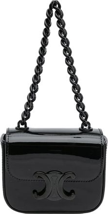 Celine Crossbody Bags - Mini Patent Claude Chain Handbag - Gr. unisize - in Schwarz - f&uuml;r Damen