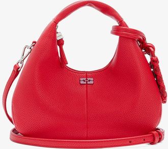 Ganni Mini Hobo Bag in Rot Goji Berry