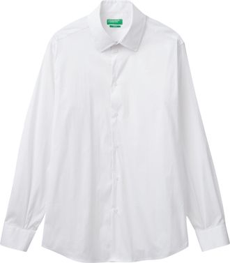 Benetton Herren 5x3luq049 Hemd, Weiß, XL