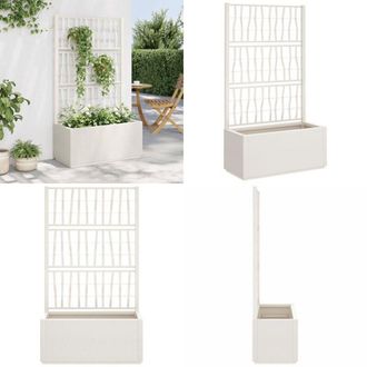vidaXL Vidaxl - Jardini&egrave;re avec treillis blanc 80x36x140 cm pp - Jardinier - Pot De Fleurs - Plante Grimpante - Support V&eacute;g&eacute;tal - Ext&eacute;rieur - Home & Living
