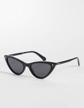 Polaroid Sunglasses Lunettes de soleil yeux de chat &agrave; verres polaris&eacute;s gris - Noir