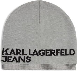 Karl Lagerfeld Karl Lagerfeld Jeans, Bonnet Homme À Logo Simple Couche, Gris, One Size