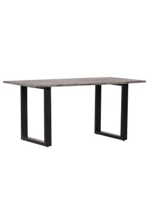 Landscape Esstisch, Grau, Holz, Akazie, massiv, U-Form, 90x76x160 cm, Variantenauswahl, Esszimmer, Tische, Esstische, Baumkantentische