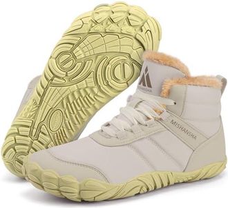 Mishansha Botte Femme Hiver Bottines Homme Neige Chaude Chaussure Minimaliste Hiver Boots Fourr&eacute;es pour Femme Homme Abricot GR.39