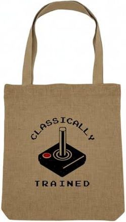 Fabulous Sac Shopping Tote Bag Aspect Lin - Classically Trained Jeux Vid&eacute;o Retro Gaming Vintage - Sac de Courses Toile Epaisse 360g Beige Naturel Cabas Port&eacute; E