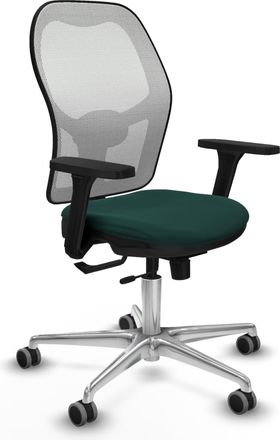 Piqueras y Crespo Schreibtischstuhl mit Gummir&auml;dern mit 3D-Armen, h&ouml;henverstellbare Lendenwirbelst&uuml;tze, ausgestattet mit Syncro/Traslack und injiziertem Schaum. Wei&szlig;/Fl