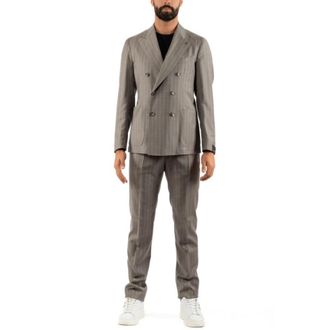 Tagliatore Montecarlo Zweireihiger Anzug - - Suits - Herren - Braun - S