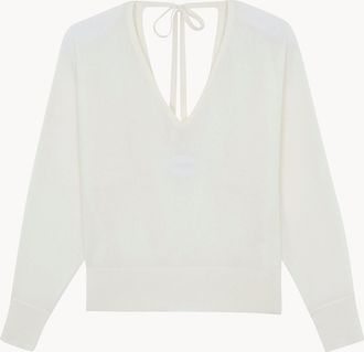 Kujten Pull cachemire col v dos nu - Pull Marta