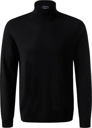 Joop Herren Pullover schwarz Merinowolle unifarben