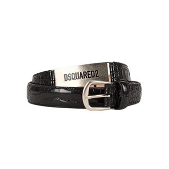Dsquared2 Homme, Accessoires, Noir, Taille: 95 CM Ceinture en cuir façon crocodile