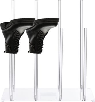 Generic Kofferraum-Aufbewahrungsregal-Organizer - Schuhständer aus transparentem Acryl, für den Eingangsbereich, hoher Stiefelhalterrahmen | Schuh-Display-Org