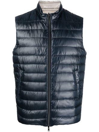 Herno gilet matelass&eacute; &agrave; design r&eacute;versible - Bleu