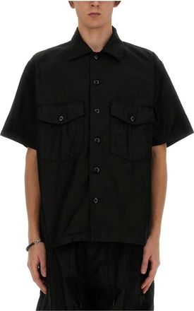 Needles Homme, Chemises, Noir, Taille: L S/S Fatigue Shirt - Back Sateen