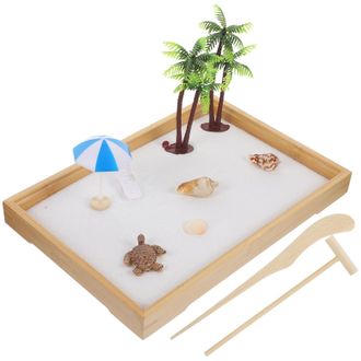 Artibetter BESPORTBLE Zen Garten Satz Selbstgemacht Sandkasten mit Ozeanmotiv Miniatur Strandornamente aus Robustem Material Sandlandschaft zur Dekoration f&uuml;r Sc