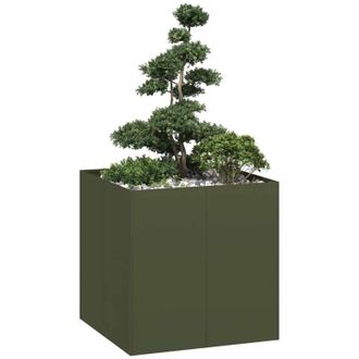 vidaXL Jardini&egrave;re vert olive 80x80x80 cm acier Vidaxl