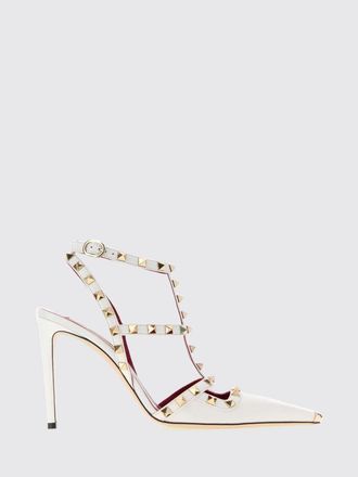 Valentino Garavani Escarpins slingback Rockstud en cuir &agrave; clous et talon haut