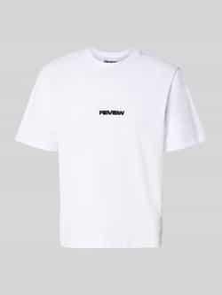 Review T-Shirt mit Logo und Rundhalsausschnitt