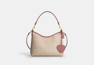 Coach Laurel Schultertasche Aus Signature-Canvas Mit Herzanh&auml;nger