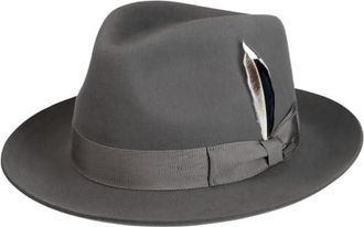 Stetson Chapeau en Laine Rosedale Fedora Homme - de Feutre Outdoor avec Ruban Gros Grain Automne-Hiver Hiver - 58 cm Gris