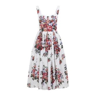 Dolce & Gabbana Kleid im Midi-Stil mit Blumenstrau&szlig;-Print - - Dresses - Damen - Mehrfarbig - M