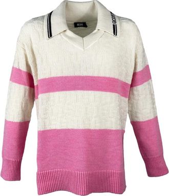 GCDS Gcds, Femme, Pulls, Blanc, Taille: 40 FR Monogram Sweater