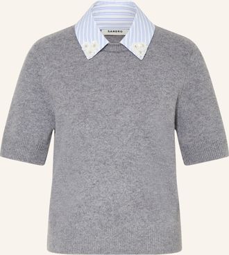 Sandro Sandro Strickshirt Mit Abnehmbarem Kragen grau