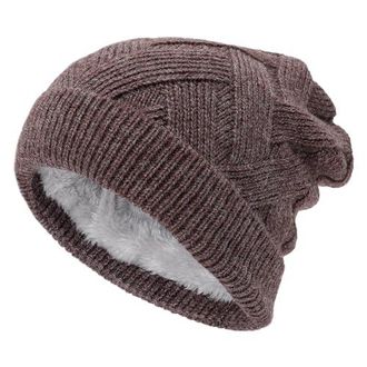 Generic Chapeau dhiver rembourr&eacute; et &eacute;pais pour hommes et femmes, chapeau chaud en tricot avec lettres dext&eacute;rieur pour lautomne et lhiver, chapeau en laine cha