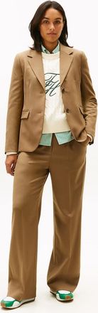 Tommy Hilfiger Timeless - Weite Hose aus Wollmix in Braun-Brown