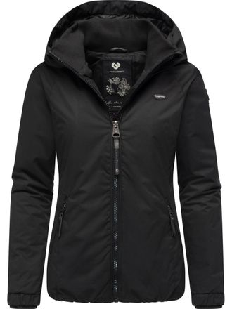 Ragwear Damen Winterjacke warmer Kurzmantel mit Kapuze Dizzie Winter Intl Black22 Gr. XL