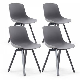 Oviala Oviala - Lot de 4 chaises dext&eacute;rieur grises