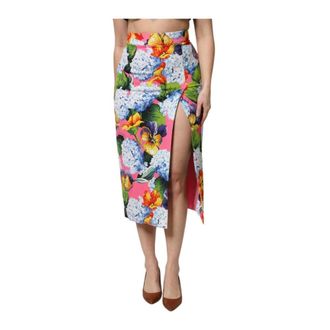Dolce & Gabbana Floral bedruckter High-Waist Midirock - - Skirts - Damen - Mehrfarbig - 2XS