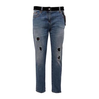 Moschino Boutique gart gef&auml;rbte Hose - - Jeans - Damen - Blau - 2XS