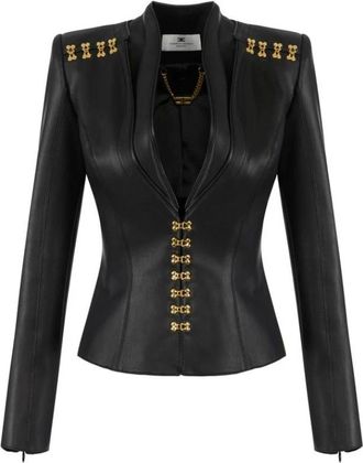 Elisabetta Franchi Damen, Jacken, Schwarzk, SGröße