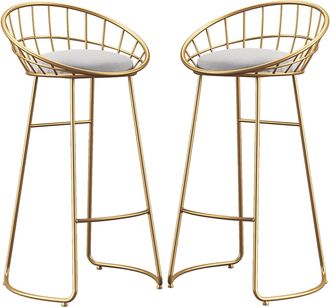 Generic 26/30 Barhocker mit Samtbezug und hohler R&uuml;ckenlehne, hohe Barhocker f&uuml;r Caf&eacute;, Pub, K&uuml;che, Theke, Esszimmer (300 lbs