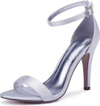 Generic Mariée Hauts Talons Sandales Chaussures De Mariage Sexy Open Toe Bureau Travail Soir Talons Hauts 10.5Cm,Blanc,37 EU