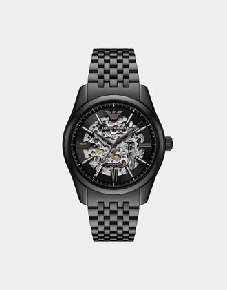 Emporio Armani Herrenuhr aus Edelstahl in Schwarz mit Automatikwerk