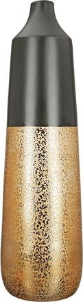 Gilde Deko große Vase Keramikvase XL - Keramik Dekoration Herbst Winter Weihnachten goldene Weihnachtsdeko - Farbe: Gold Schwarz Höhe 49 cm