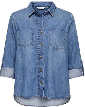 Only Chemise en Jean Onlyasmin pour Femme, Denim Bleu m&eacute;dium, XL