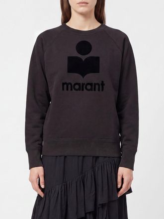 Isabel Marant Sweatshirt &agrave; col rond en coton m&eacute;lang&eacute; avec logo contrastant