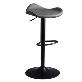 Generic Verstellbarer Drehhocker - Schwarzer, r&uuml;ckenlehnenloser Tresenhocker aus PU-Leder f&uuml;r K&uuml;cheninsel, Bistro, Esszimmer, moderner Sitz