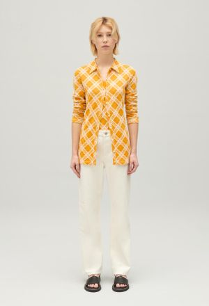 Claudie Pierlot Cardigan carreaux jaune