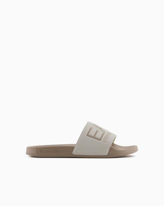 Emporio Armani Emporio Armani Unisex-Hausschuhe mit Maxi-Logo 7X000108AF15118, Goldfarben/Schwarz, 38 EU