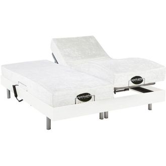 Vente-Unique Vente-unique - Lit &eacute;lectrique de relaxation tout plots + matelas m&eacute;moire de forme et bambou - 2 x 90 x 200 cm - Ch&ecirc;ne - lysis iii de naturea
