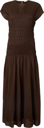 Closed Femme, Robes, Brun, Taille: 40 FR Smocket Maxikjole