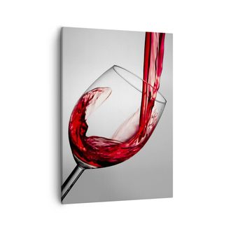 Arttor Bilder auf Leinwand Trinken glas wein Leinwandbild mit Rahmen 50x70cm Wandbilder Dekoration Wohnzimmer Schlafzimmer Küche Deko Groß Wanddeko Bild Wand