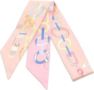 Hermès 1920s Do Re Boucles Twilly Schal - Nude